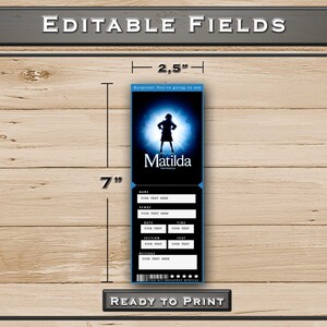 Matilda Broadway Surprise Ticket: Editable Keepsake (PDF & Word) - Etsy