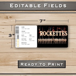 Rockettes Printable Broadway Surprise Ticket. Editable Musical Theatre ...