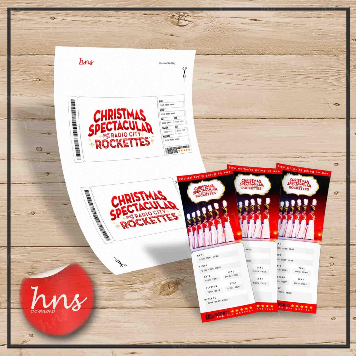 Radio City Christmas Spectacular Ticket: Printable Surprise Gift (PDF ...