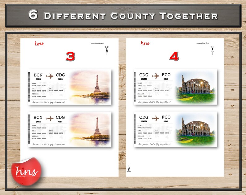 Editable Surprise Boarding Pass Template: Vacation Gift (digital PDF ...