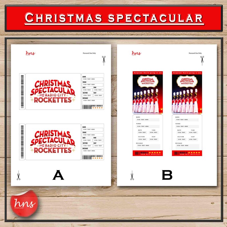 Radio City Christmas Spectacular Ticket: Printable Surprise Gift (PDF ...