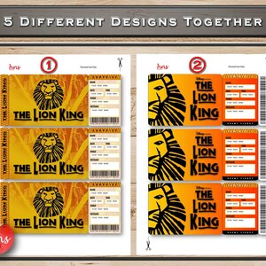 Lion King Printable Broadway Surprise Ticket. Editable Musical Theatre ...