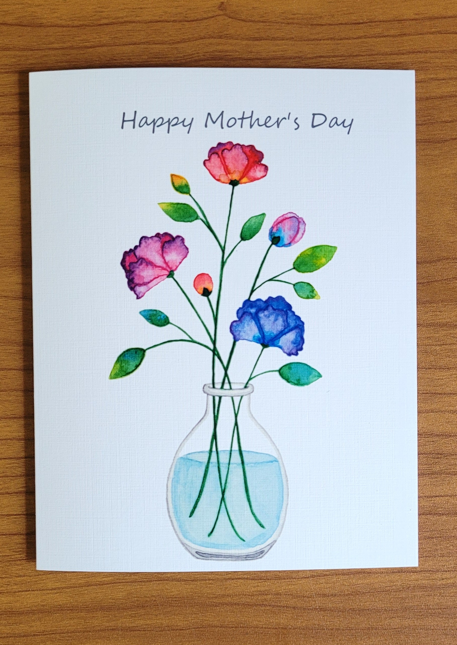 Mother's Day Card, Flowers in Vase - Etsy