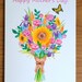 Mother's Day Card, Flower Bouquet - Etsy