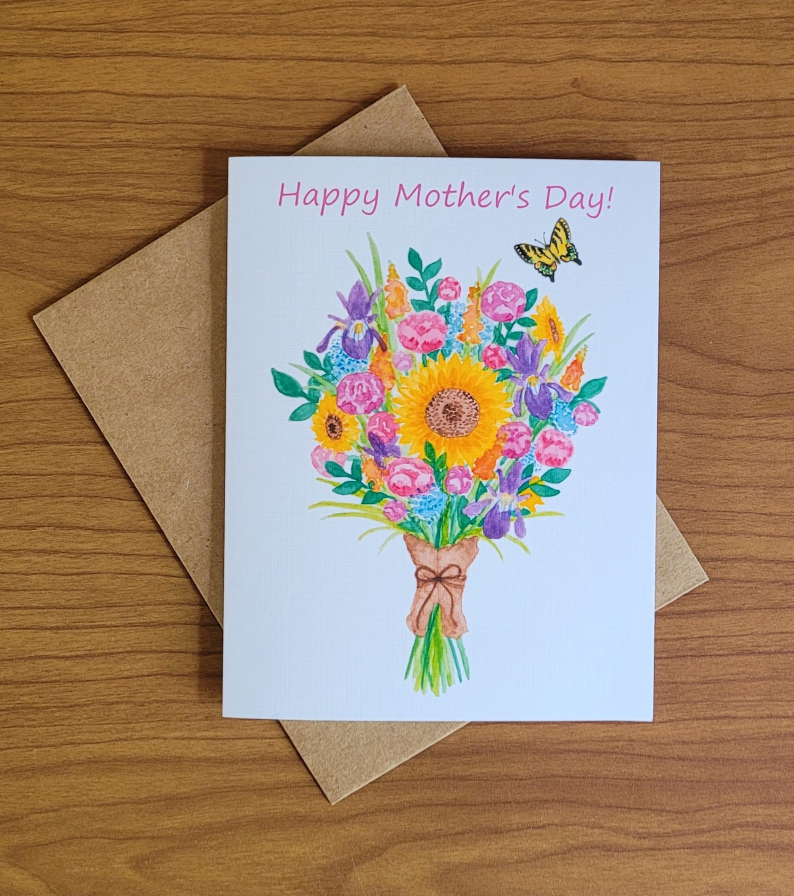 Mother's Day Card, Flower Bouquet - Etsy
