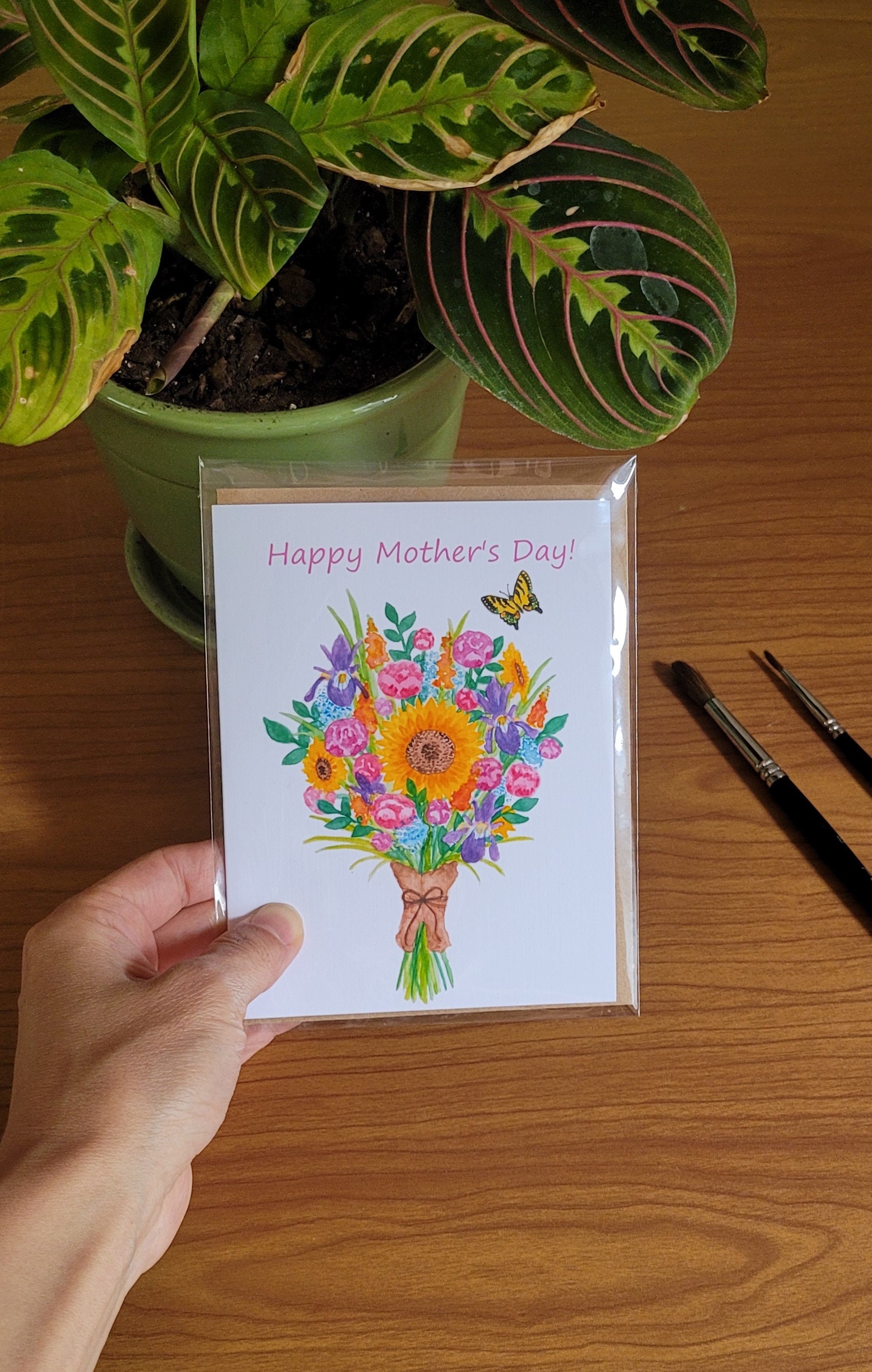 Mother's Day Card, Flower Bouquet - Etsy