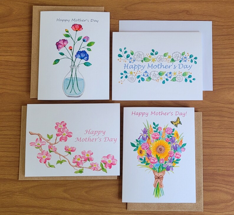 Mother's Day Card, Flower Bouquet - Etsy