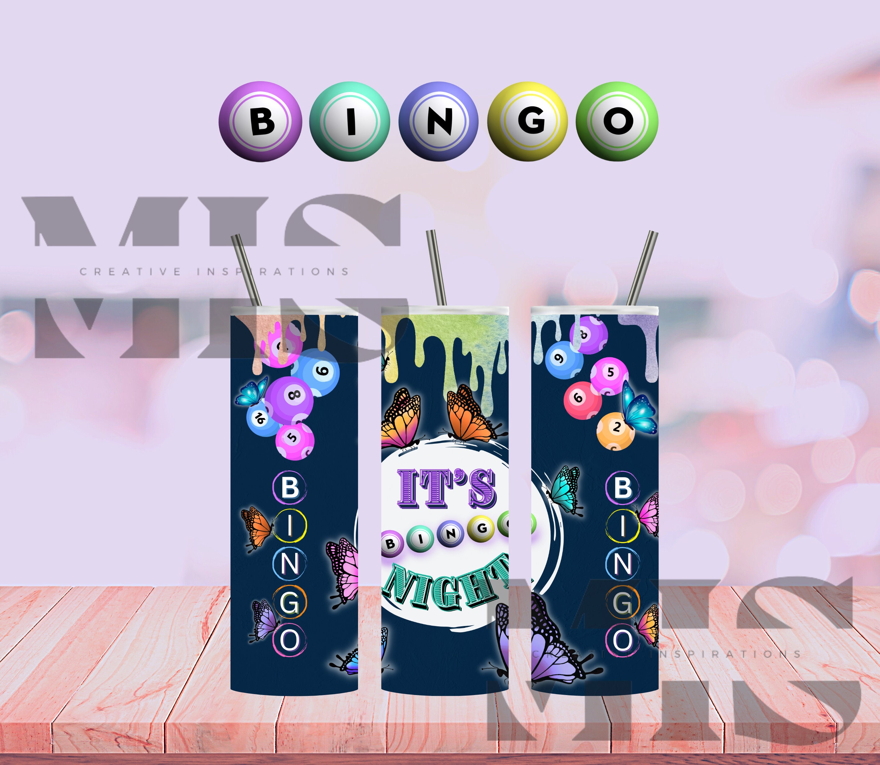 3 Designs Bingo Paint Drip 20oz Skinny Tumbler Digital - Etsy