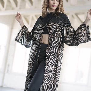 Magician Gold Hooded Long Cape Shiny Woman Festival Silk Linen Kimono ...