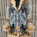 Trippy Story Coat Fox Fur Feathers Playa Faux Fake Animal Print Boho ...