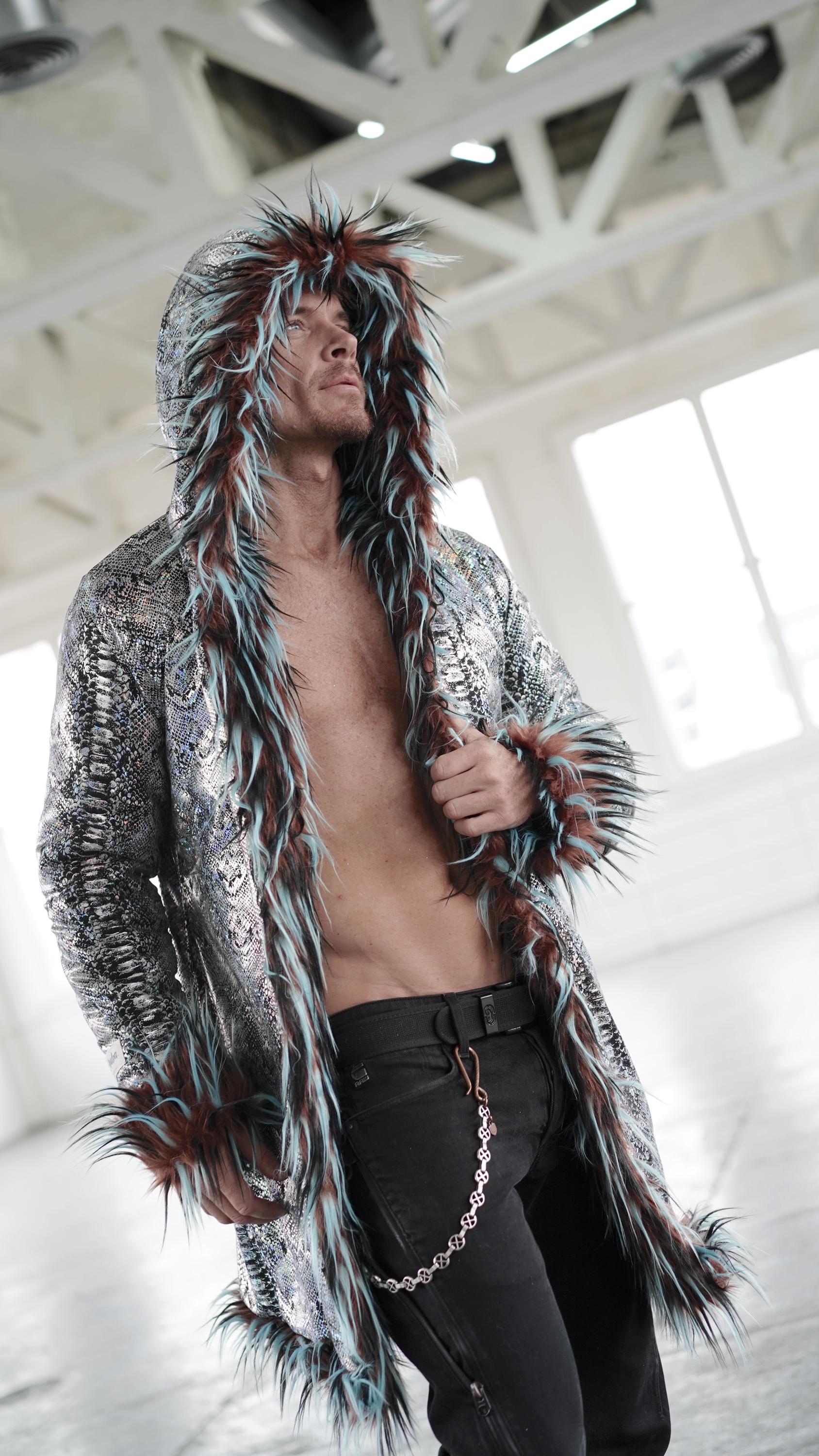Trippy Fuzzy Monster Festival Faux Black Boho Funky Disco Burning ...