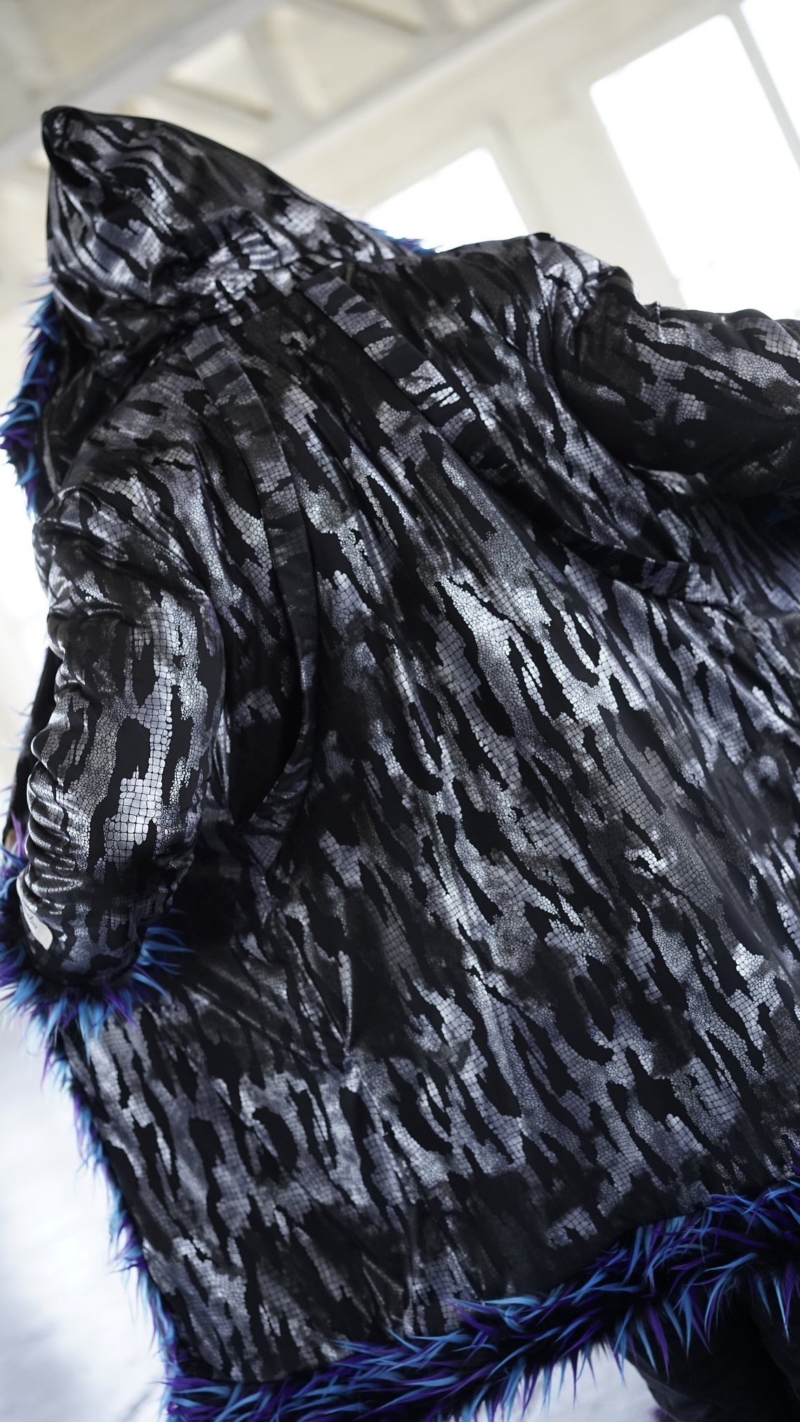 Trippy Fuzzy Monster Festival Faux Black Boho Funky Disco Burning ...