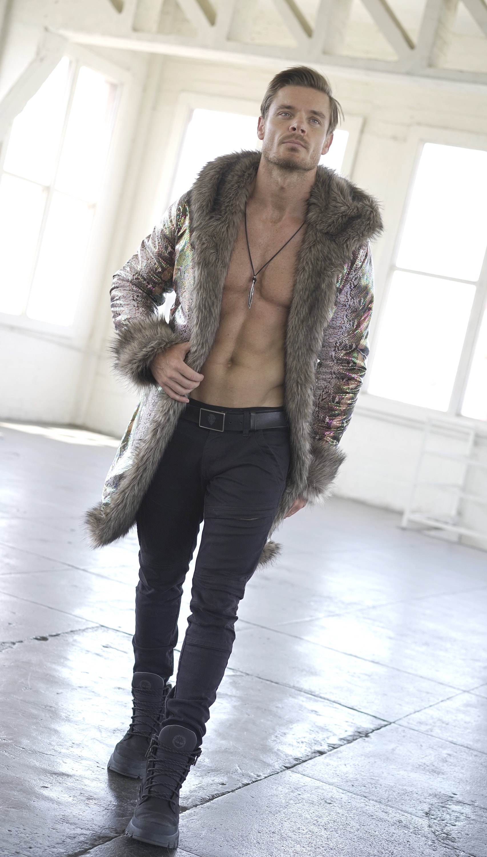 Snake Skin Bear Fur Playa Coat Fake Faux Women Fur Burning Man Festival ...