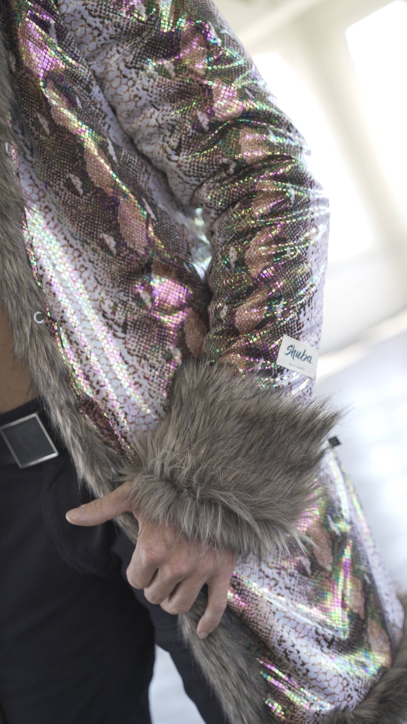 Snake Skin Bear Fur Playa Coat Fake Faux Women Fur Burning Man Festival ...