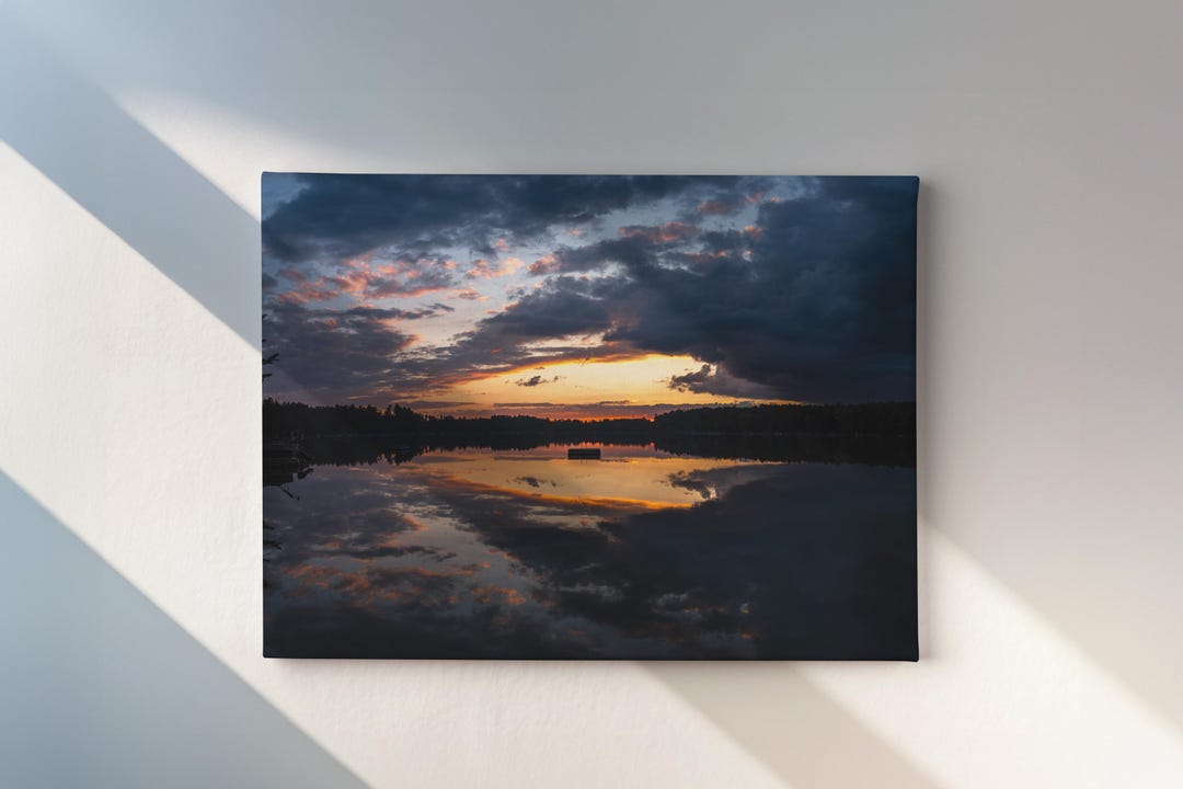 Wisconsin Lake Wall Art, End of Summer Sunset, Gilbert Lake Wisconsin ...