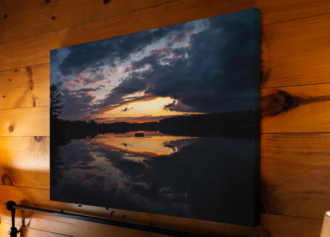 Wisconsin Lake Wall Art, End of Summer Sunset, Gilbert Lake Wisconsin ...