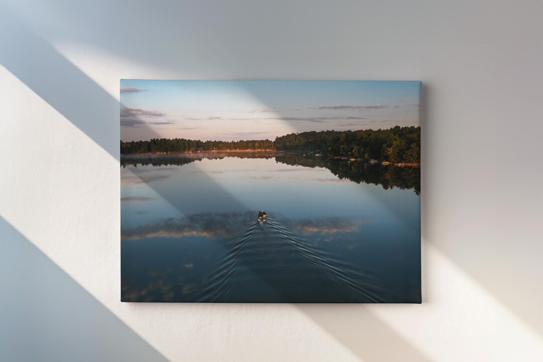 Wisconsin Lake Wall Art, Sunrise Fishing, Gilbert Lake Wisconsin ...