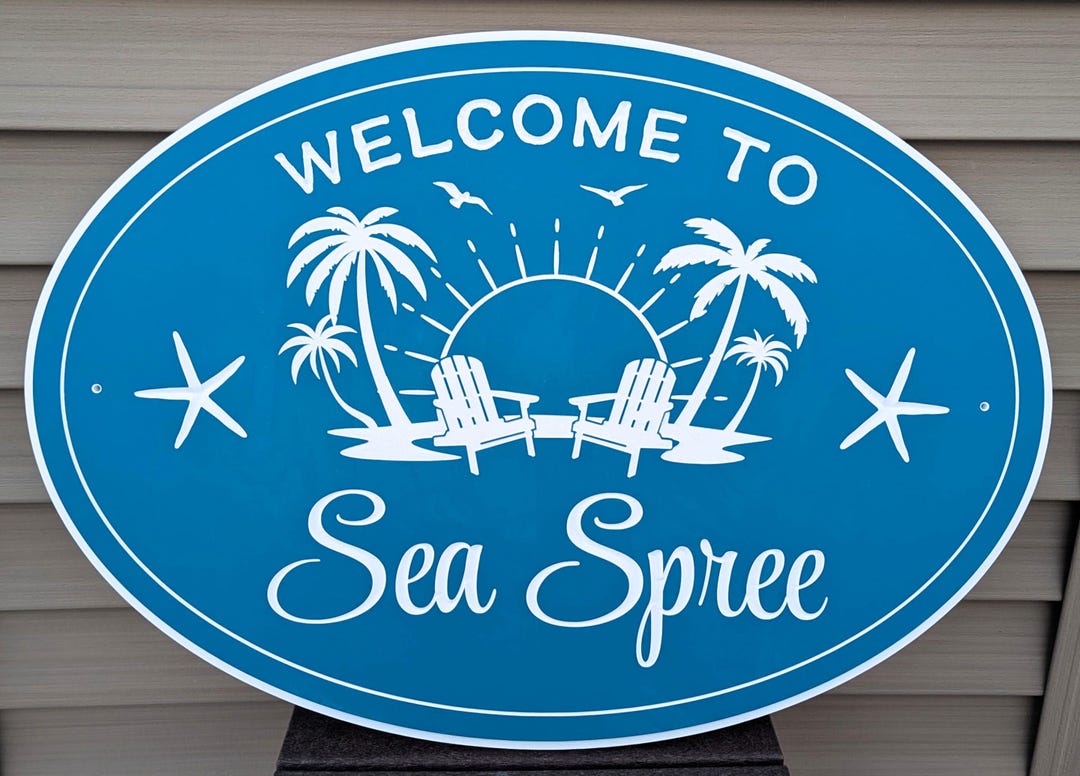 Personalized Beach House Sign: Coastal Decor, Engraved PVC, Handmade - Etsy