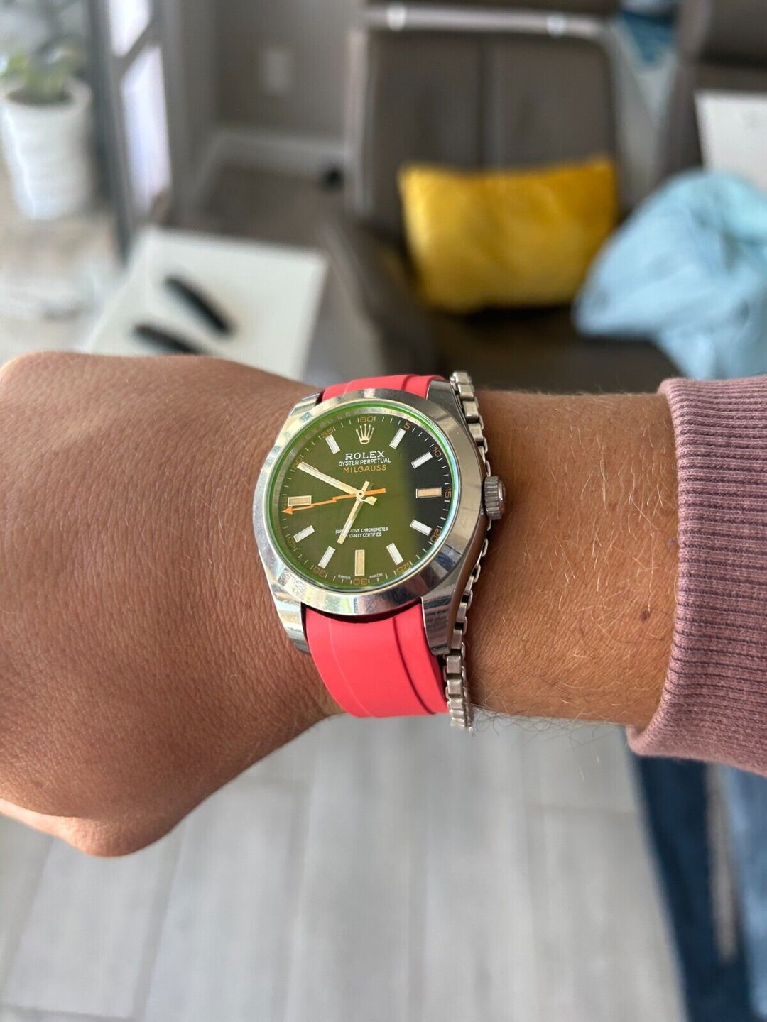 20mm Red Vulcanized Caoutchouc Rubber Strap Rolex Milgauss - Etsy