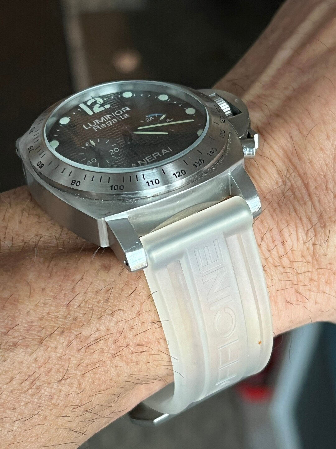 24mm TRANSLUCENT Almost TRANSPARENT Clear Panerai Caoutchouc vulcanized ...