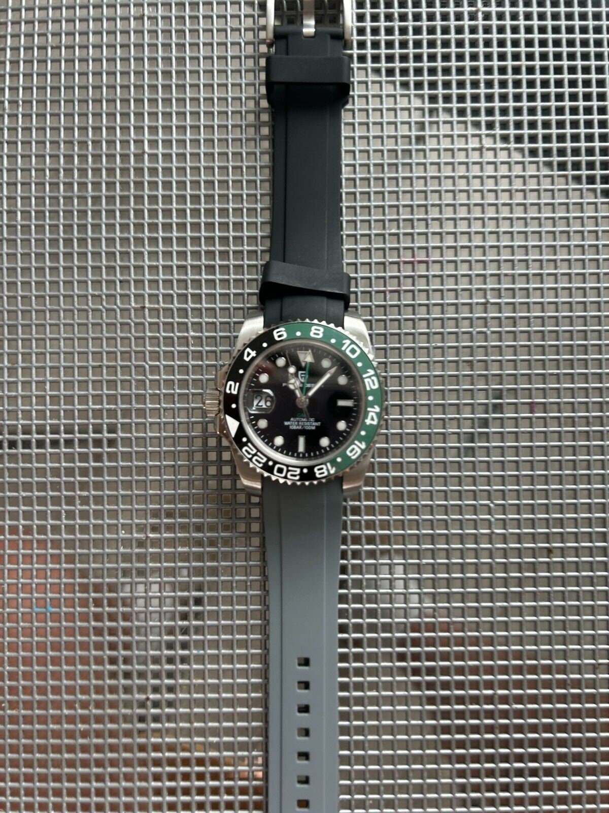 20mm Black/gray Vulcanized Caoutchouc Rubber Strap Rolex Gmt Sprite - Etsy