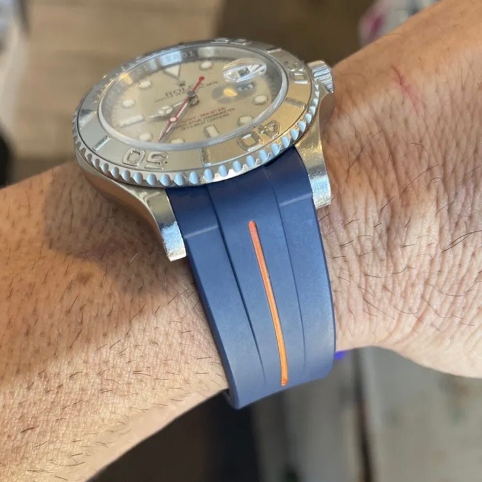 22mm Blue Vulcanized Rubber Strap Band Rolex 40mm Submariner - Etsy