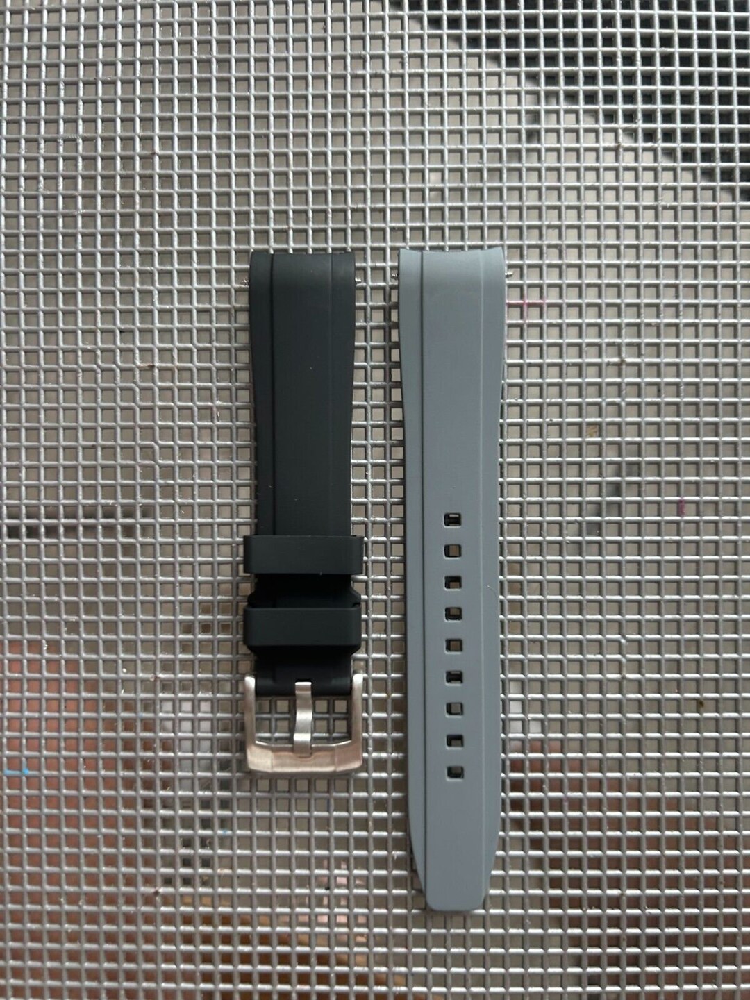 20mm Black/gray Vulcanized Caoutchouc Rubber Strap Rolex Gmt Sprite - Etsy