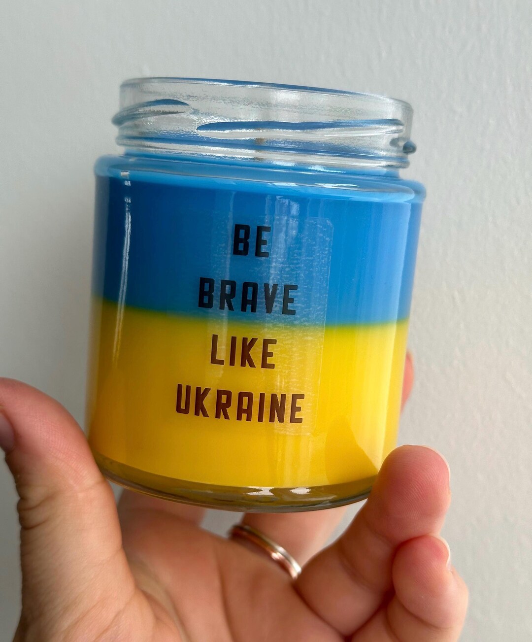 Ukraine Flag Hand-poured Soy Candle, Blue Yellow Design, Support ...