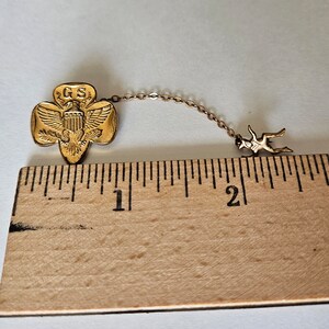 Vintage Girl Scout Trefoil Pin With Brownie on a Chain - Etsy