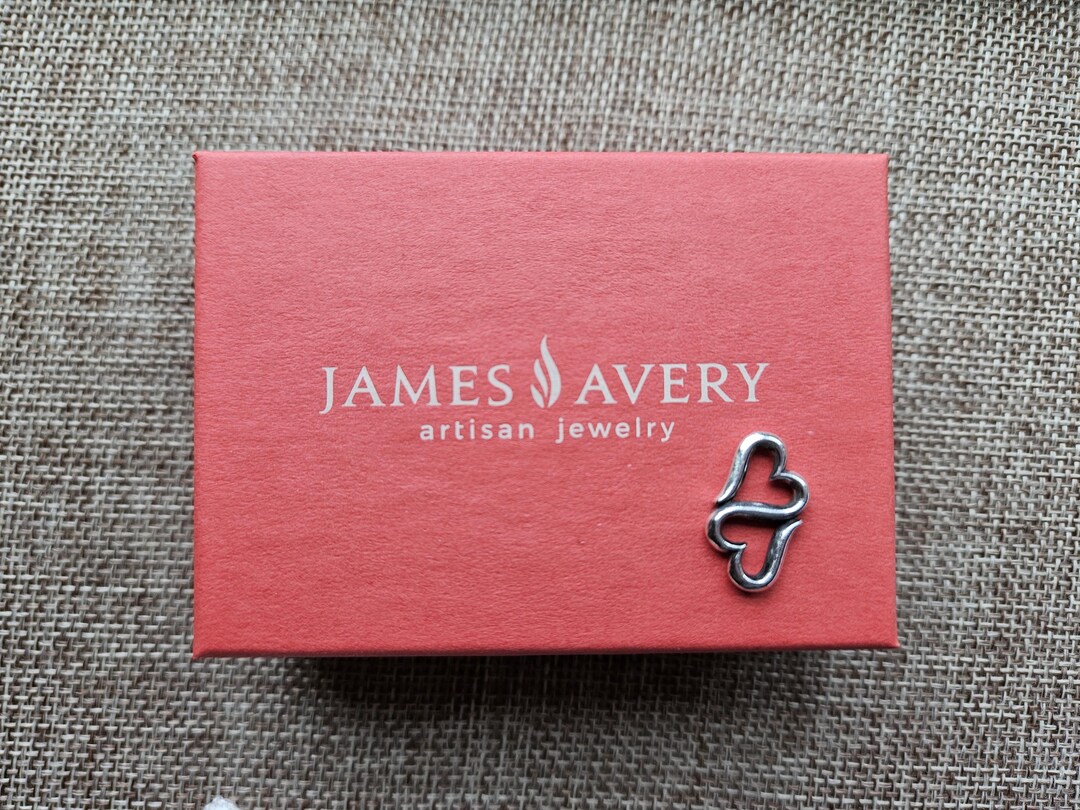 James Avery Double Heart Charm Sterling Silver Love Family Bracelet or Necklace - Etsy