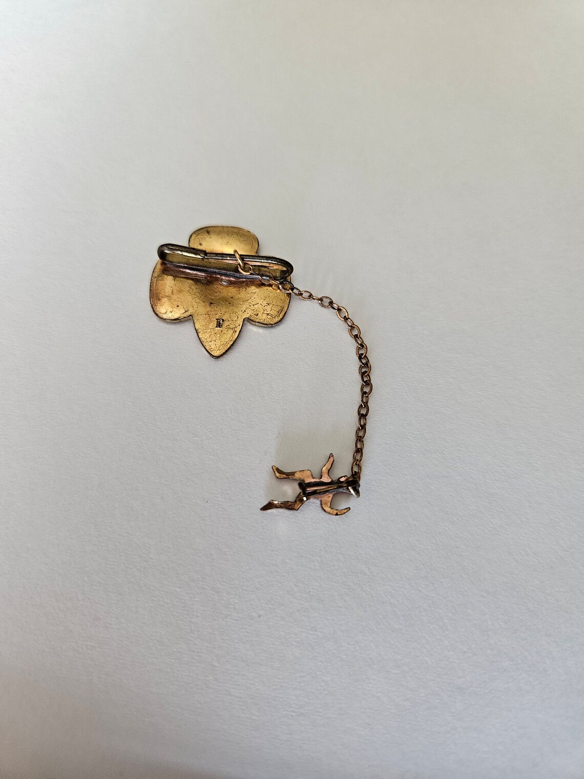 Vintage Girl Scout Trefoil Pin With Brownie on a Chain - Etsy