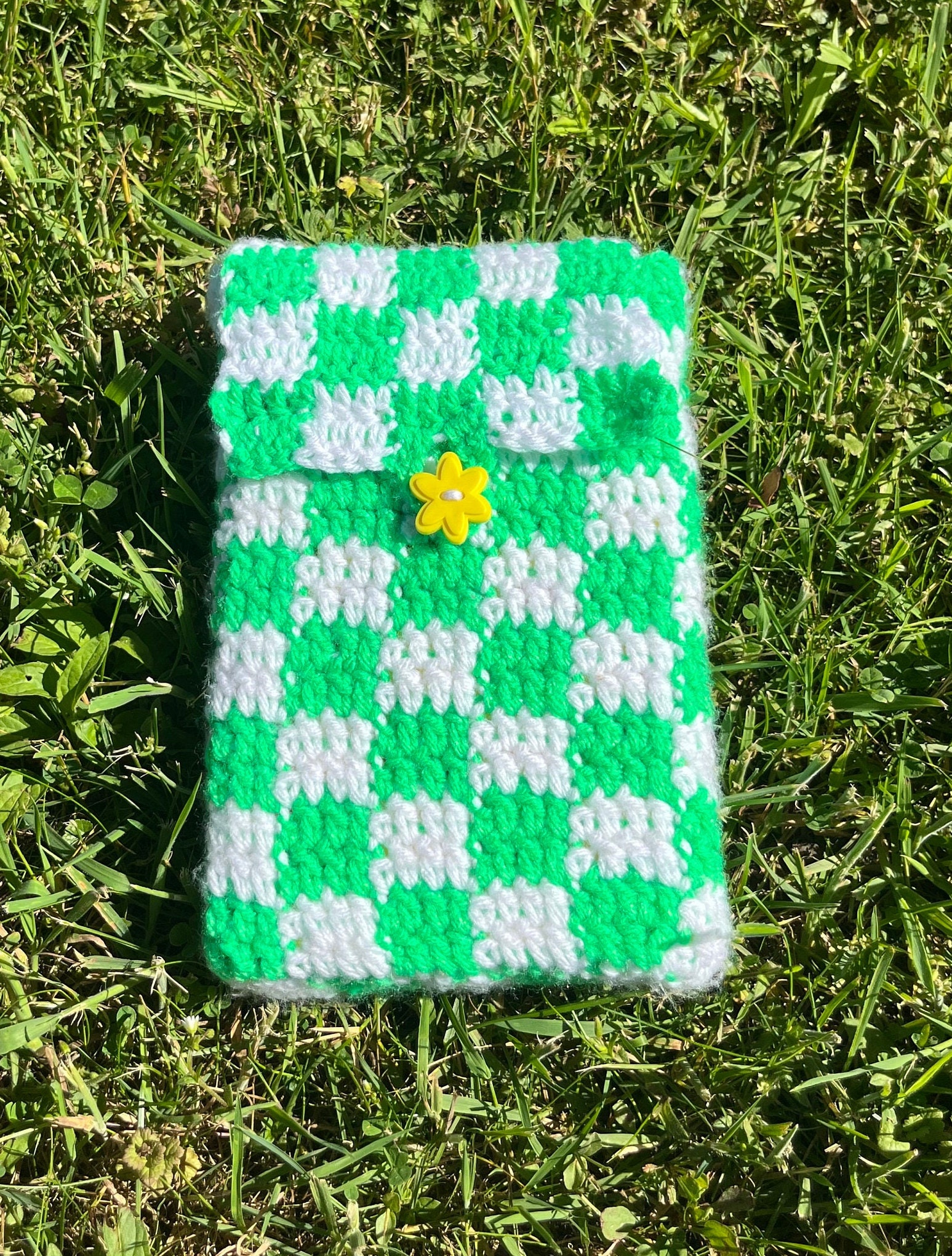 Crochet Checkered Book Cover - Etsy