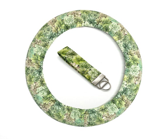 Green Succulents Steering Wheel Cover With Gripper Fabric - Etsy