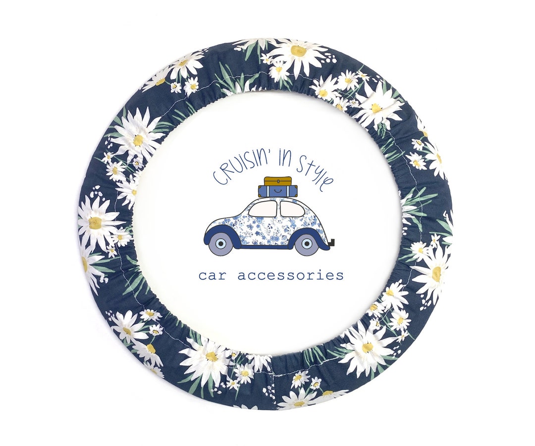 Daisy Darling Steering Wheel Cover With Gripper Fabric, Matching ...