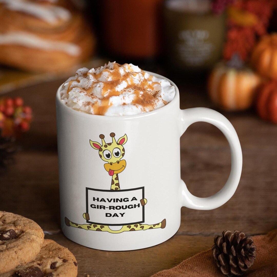 Giraffe Lover Unique Cute Coffee Cup, 11 Oz Ceramic Two-tone Giraffe ...