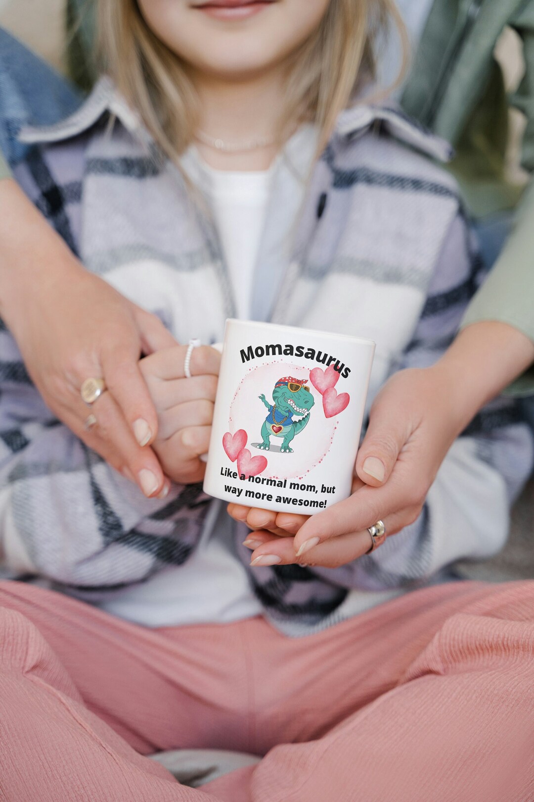 Momasaurus Cute Coffee Mug, 11 Oz Ceramic Two-tone Mug for Mum, Mama ...