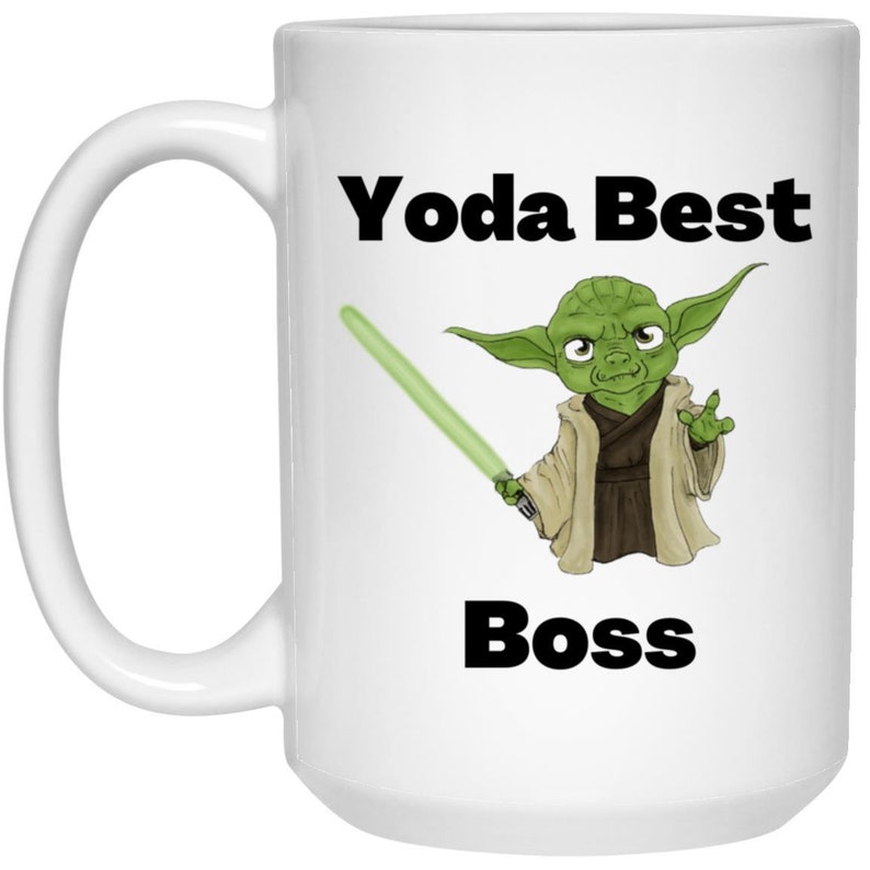 Yoda Best Boss Star Wars Coffee Cup, 15 Oz Ceramic Snarky Mug, Funny ...
