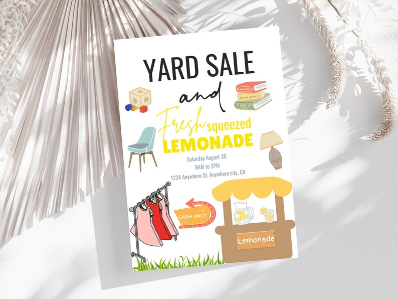 Yard Sale and Lemonade Stand Flyer, Fresh Squeezed Lemonade Stand Flyer ...