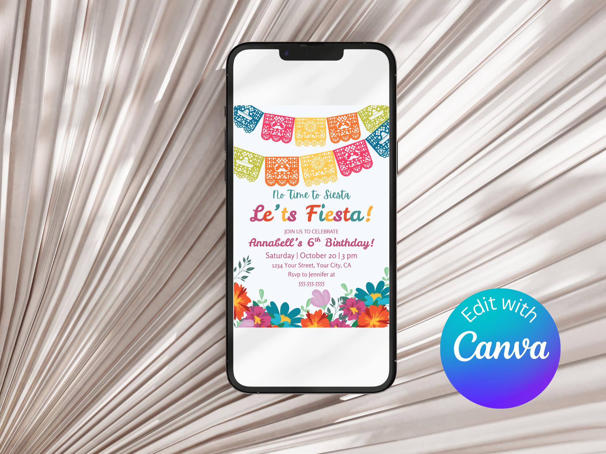 Fiesta Birthday Party Invitation, Let's Fiesta Invite, Fiesta Party ...