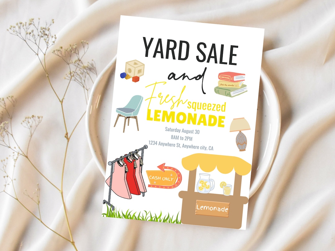 Yard Sale and Lemonade Stand Flyer, Fresh Squeezed Lemonade Stand Flyer ...