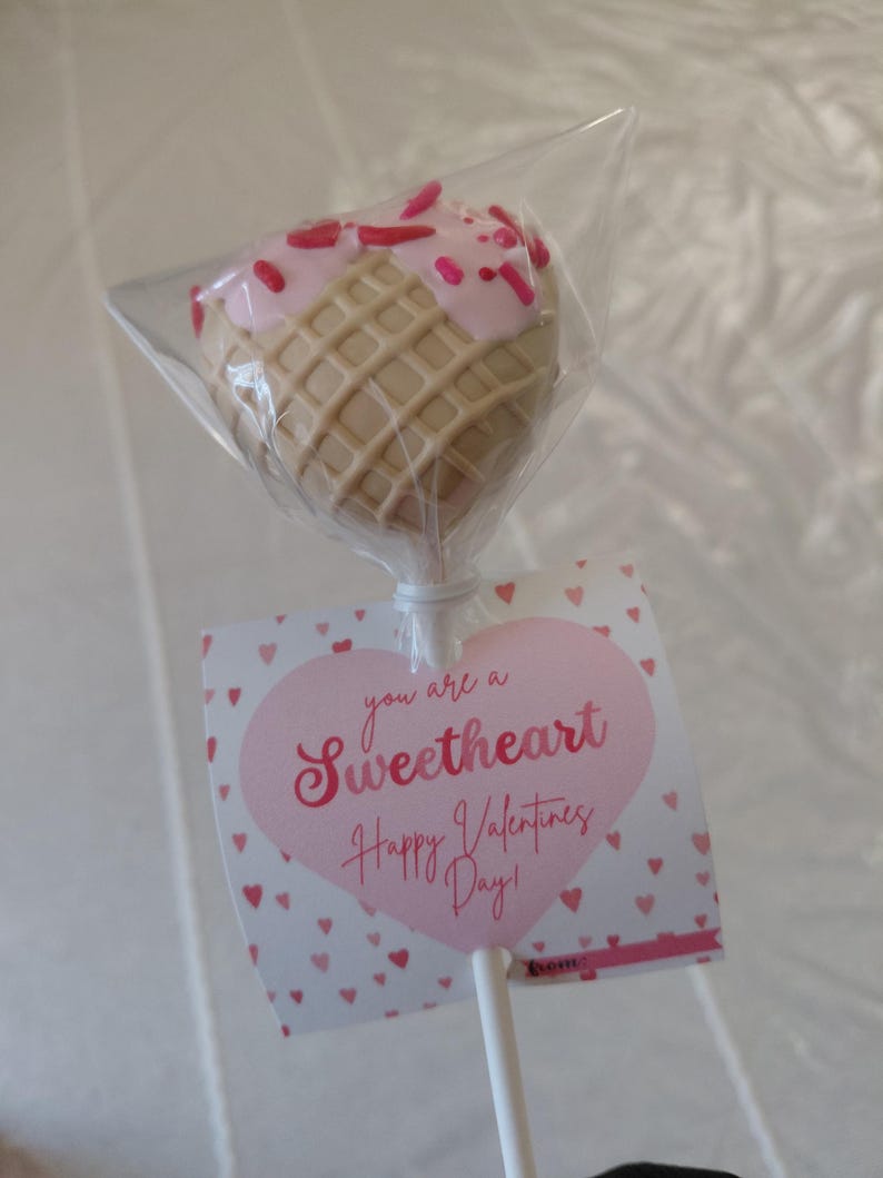 Valentine's Lollipop Cards, Cake Pop Cards, Printable, Valentine Party ...