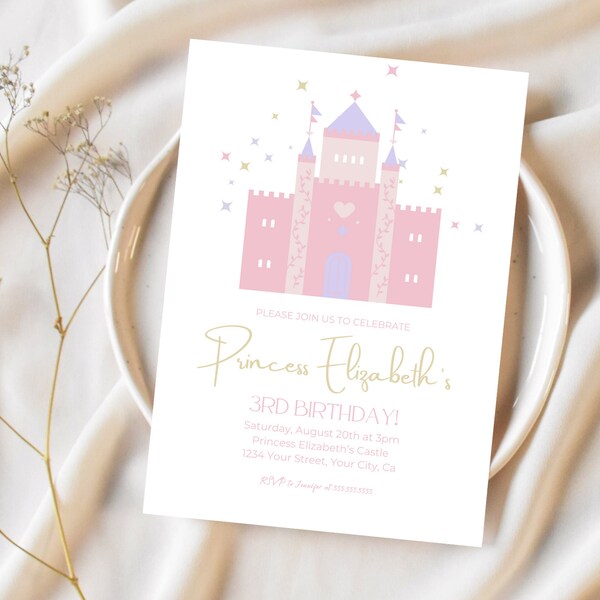 Princess Third Birthday Invitation - Etsy