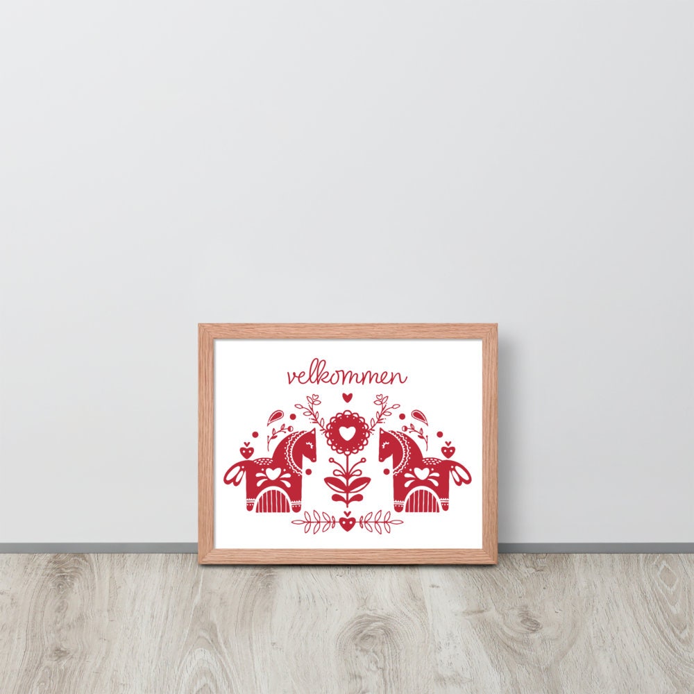 PRINTED Velkommen Sign (personalized Option), Norwegian Danish Art ...