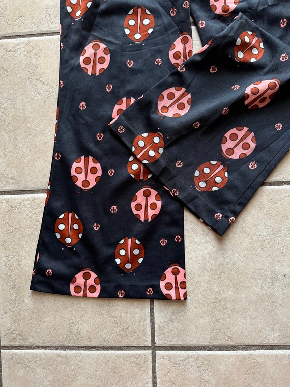 Vintage black, rust and peach ladybug pantsuit size M - Gem
