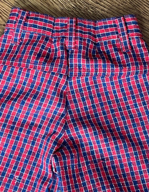 Vintage 1970 S Boys Red And Blue Plaid Bellbottom Jea Gem