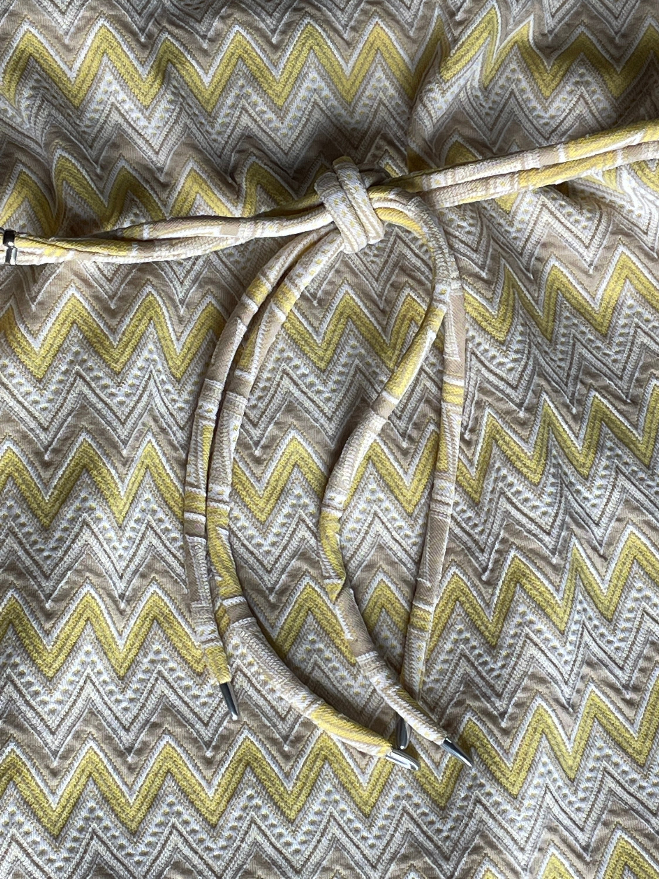Vintage Yellow and Beige Chevron Pattern Sleeveless 1970s Dress - Etsy