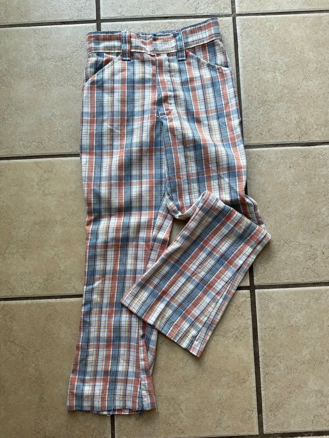 Vintage Gender Neutral Plaid Kids Jeans - Etsy