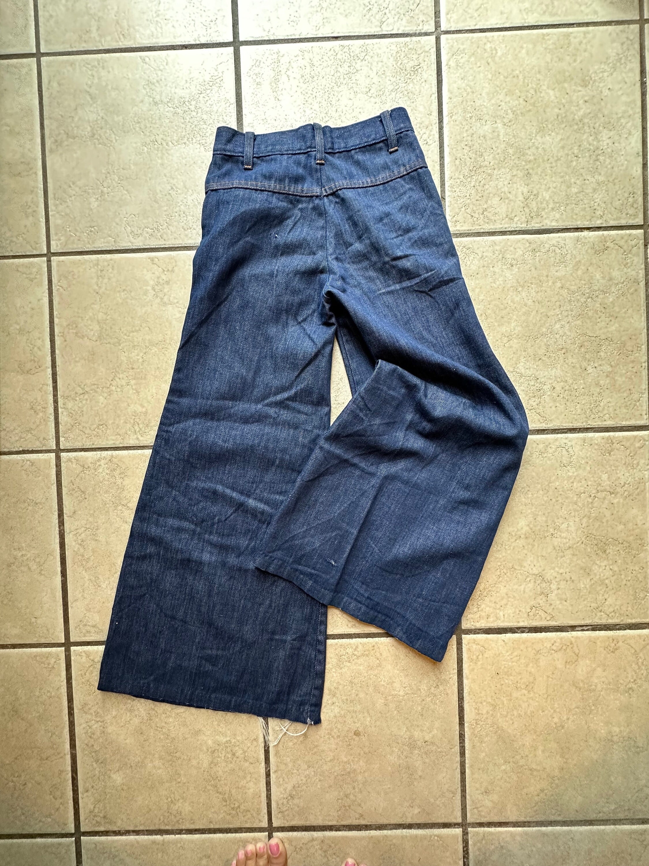 Vintage Wide Bell Bottom Snap Front Jeans Size XXS - Etsy