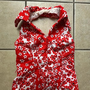 Vintage Floral Halter Top With Zipper Front and Collar. Size XS - Etsy