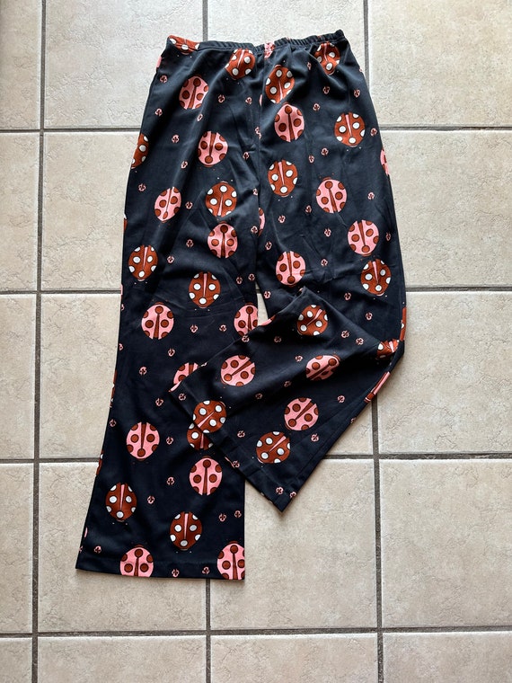 Vintage black, rust and peach ladybug pantsuit size M - Gem